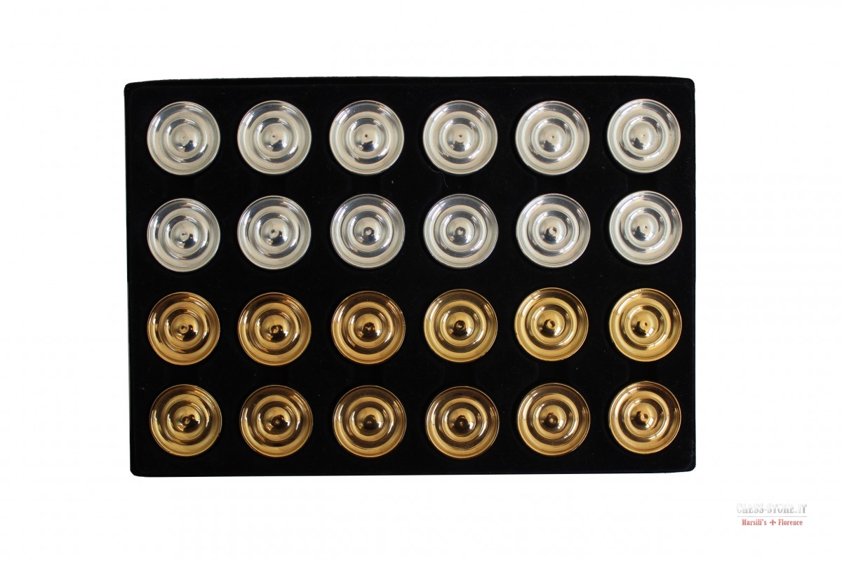 GOLD/SILVER PLATED SOLID BRASS CHECKERS SET online sale Italian GOLD ...