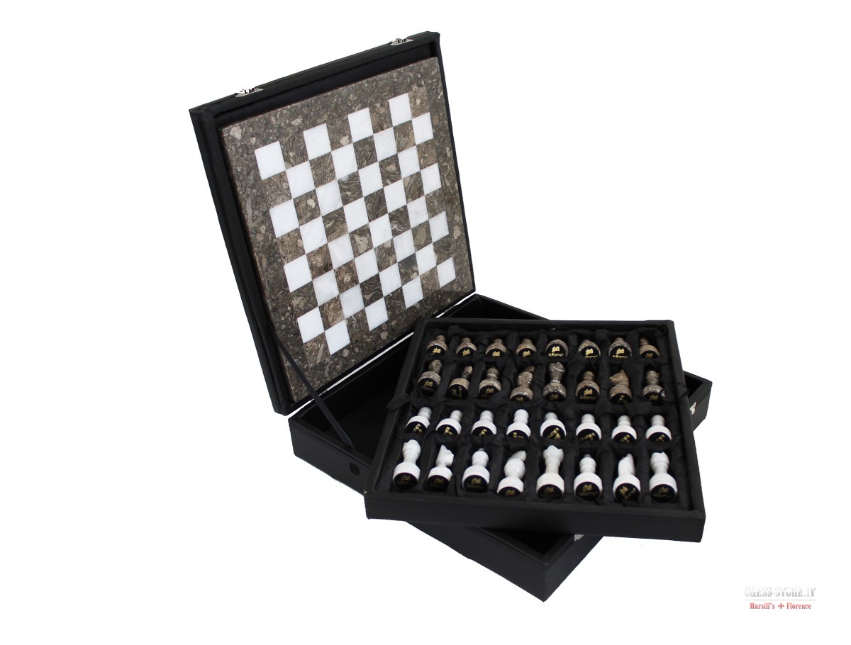 Chess GREY AND WHITE MARBLE CHESS SET online sale Italian GREY AND ...