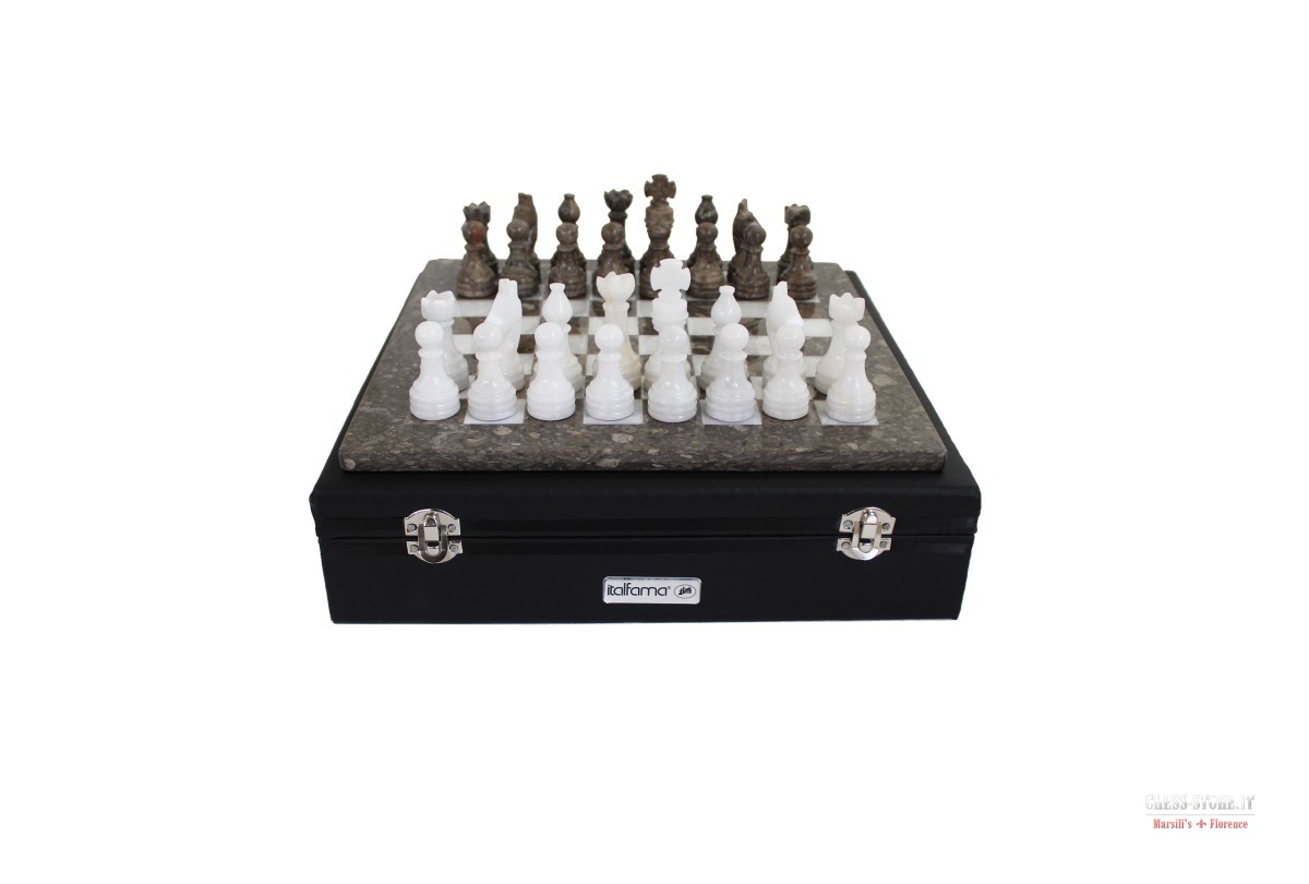 Chess GREY AND WHITE MARBLE CHESS SET online sale Italian GREY AND ...