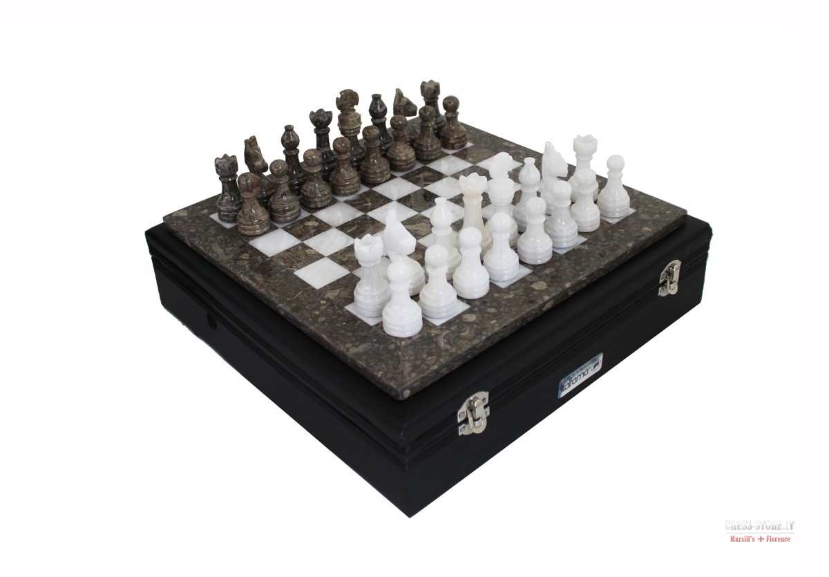 Chess GREY AND WHITE MARBLE CHESS SET online sale Italian GREY AND ...