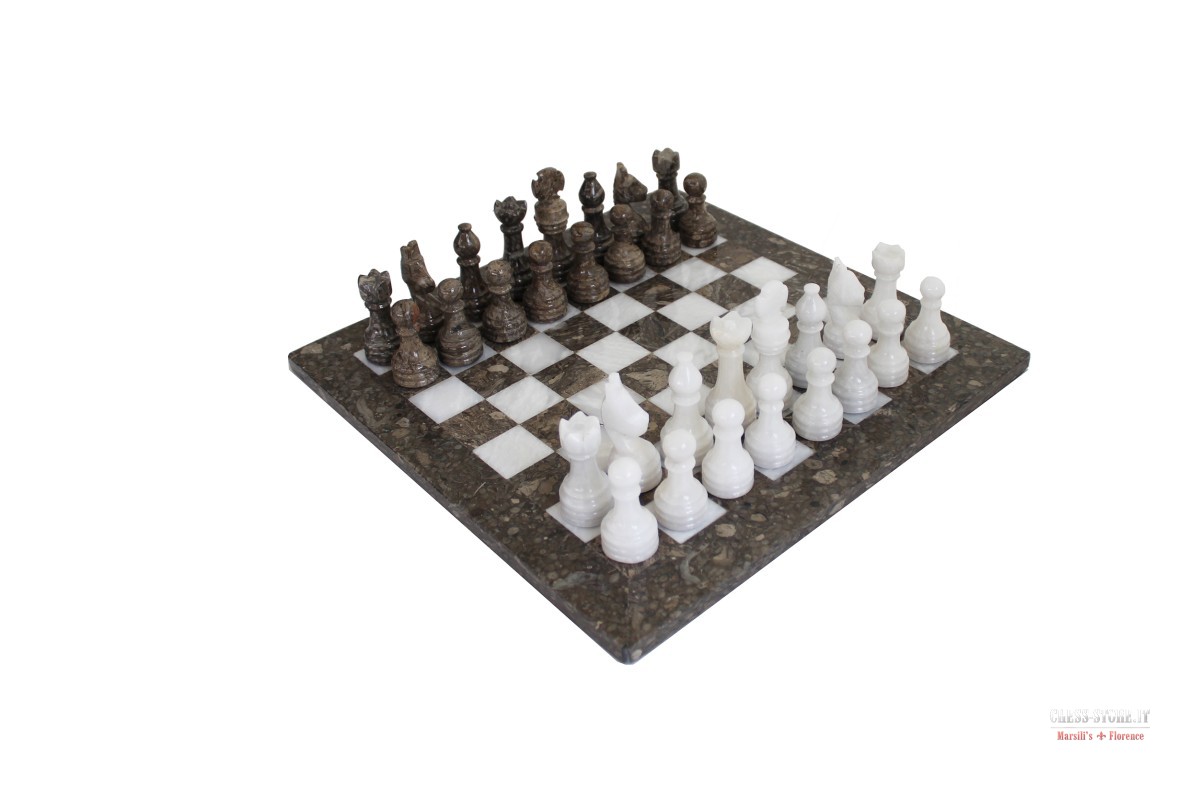 Chess GREY AND WHITE MARBLE CHESS SET online sale Italian GREY AND ...