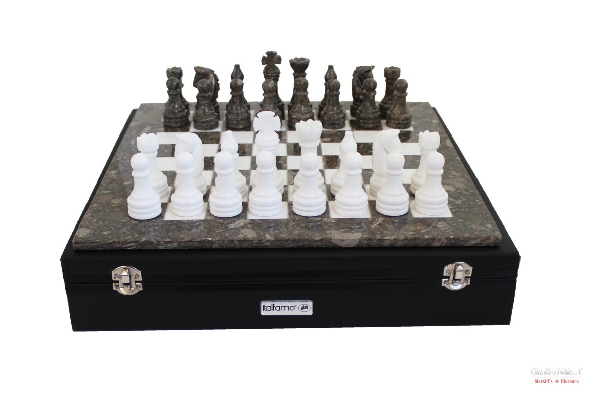 Chess GREY AND WHITE MARBLE CHESS SET online sale Italian GREY AND ...