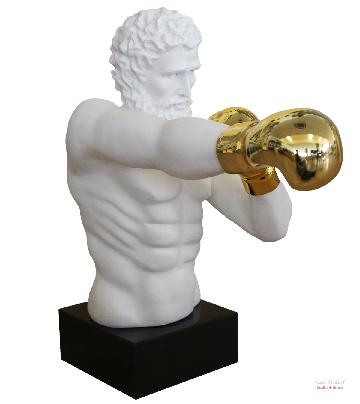 Statue BOXER (black marble base) online sale Italian BOXER (black ...