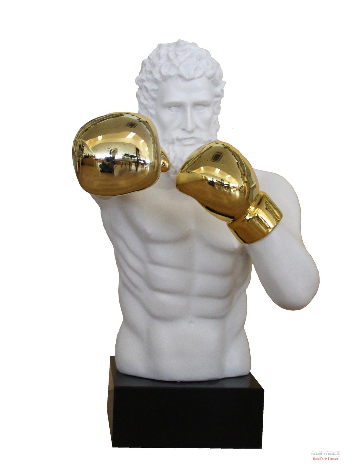 Statue BOXER (black marble base) online sale Italian BOXER (black ...
