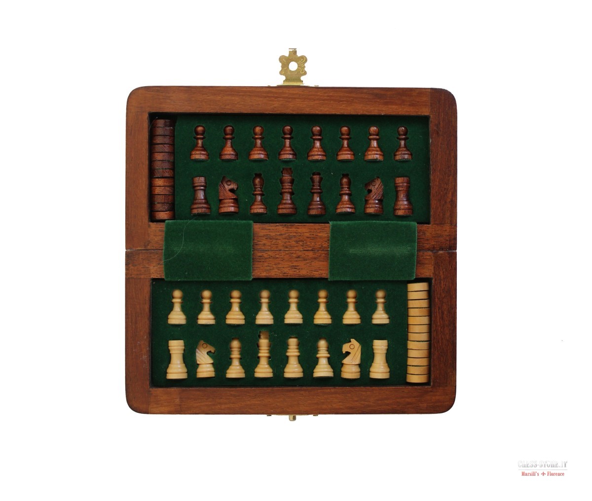 (1°size) "PREMIUM QUALITY" MAGNETIC WOODEN FOLDING CHESS + CHECKERS SET ...