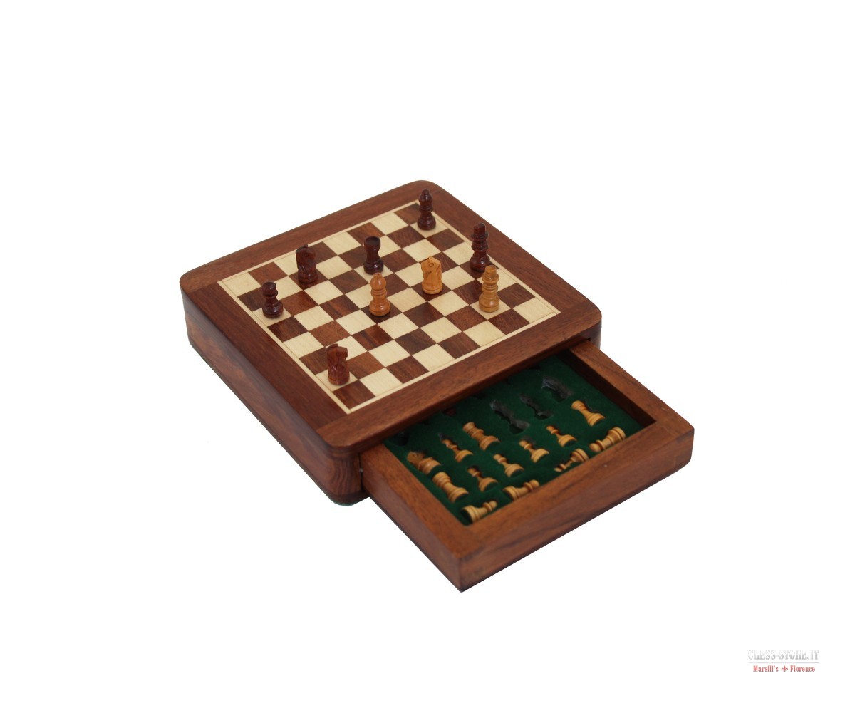 (1°size) "PREMIUM QUALITY" MAGNETIC WOODEN CHESS + CHECKERS SET WITH ...