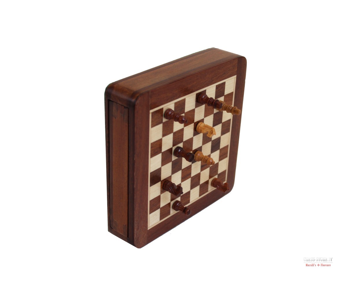 (1°size) "PREMIUM QUALITY" MAGNETIC WOODEN CHESS + CHECKERS SET WITH ...